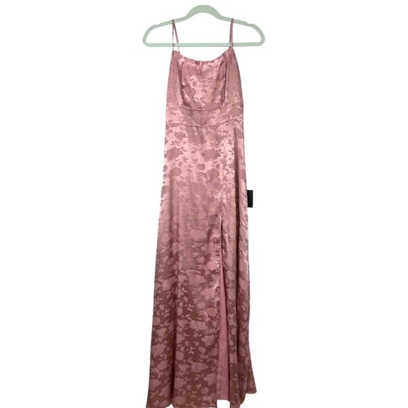 Lulus | Dresses | Lulus Radiate Beauty Dusty Pink Floral Jacquard Satin ...